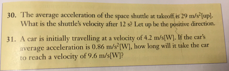 Solved 30. The average acceleration of the space shuttle at | Chegg.com