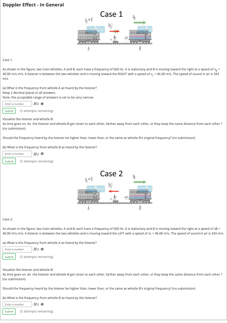 Solved Doppler Effect - In General Case 1 0 DOBE Case 1. As | Chegg.com