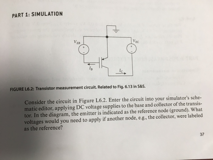 PART 1: SIMULATION EB EC FIGURE L6.2: Transistor | Chegg.com