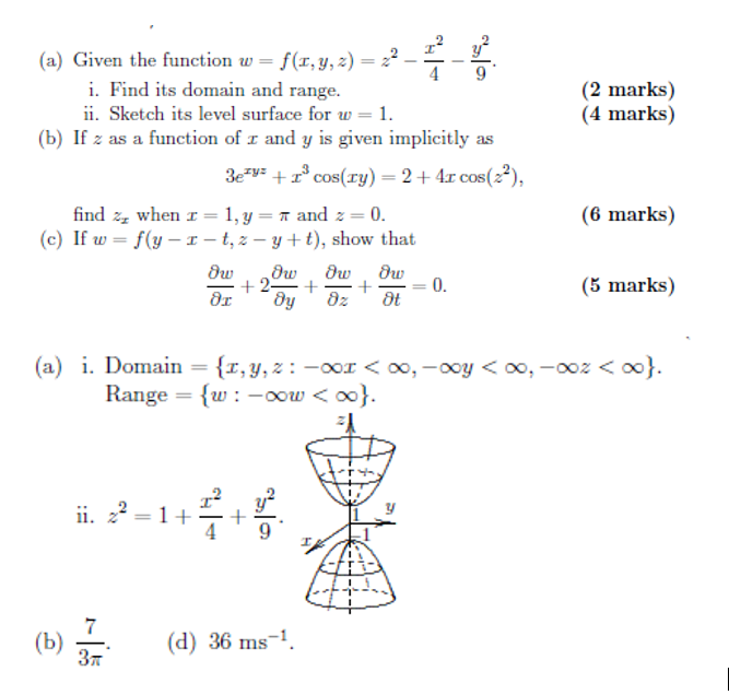 Solved A Given The Function Wfxyzz2−4x2−9y2 I Find 1178