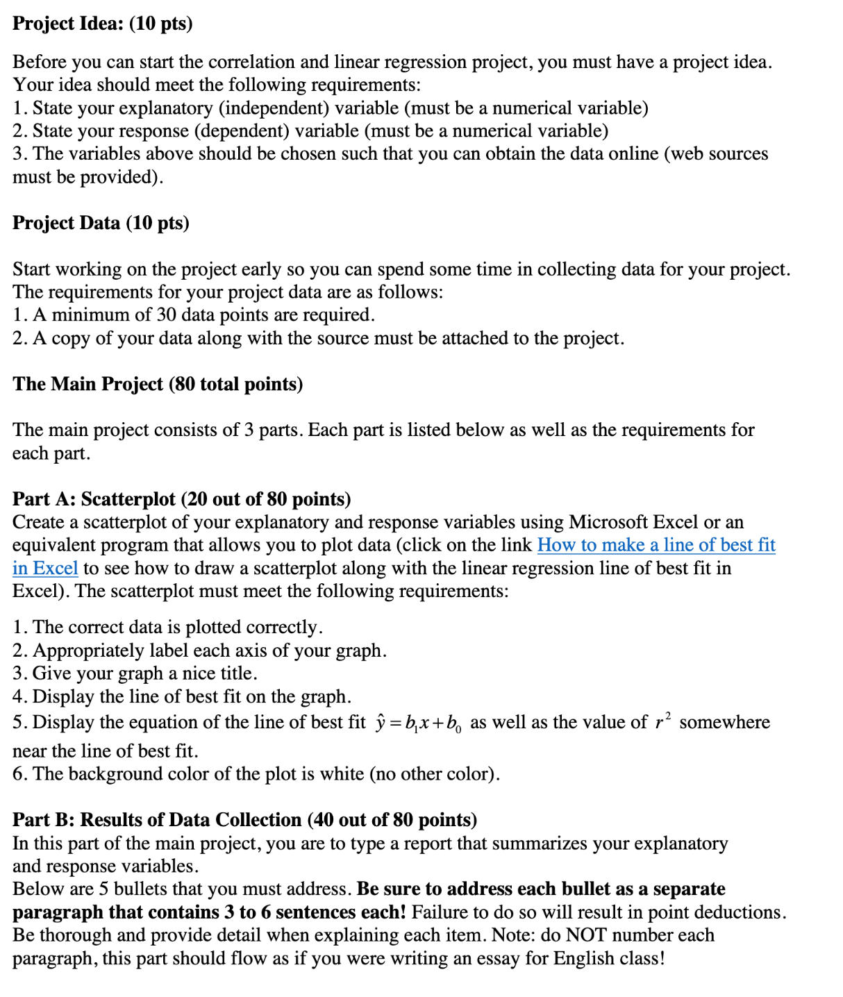 Project Idea: (10 pts) Before you can start the | Chegg.com