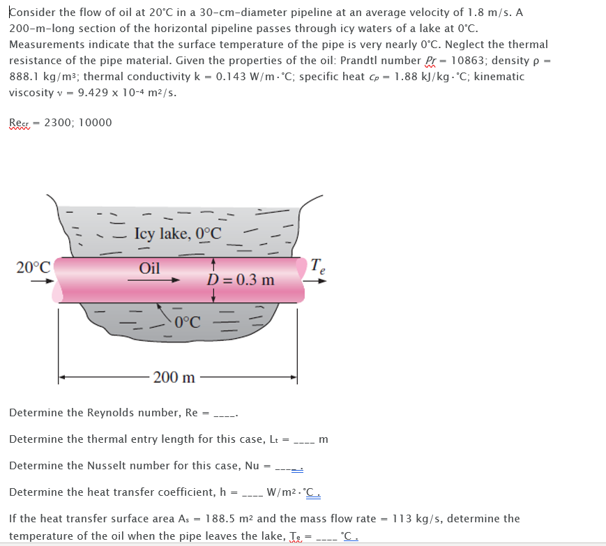 Solved Consider the flow of oil at 20°C in a 30-cm-diameter | Chegg.com