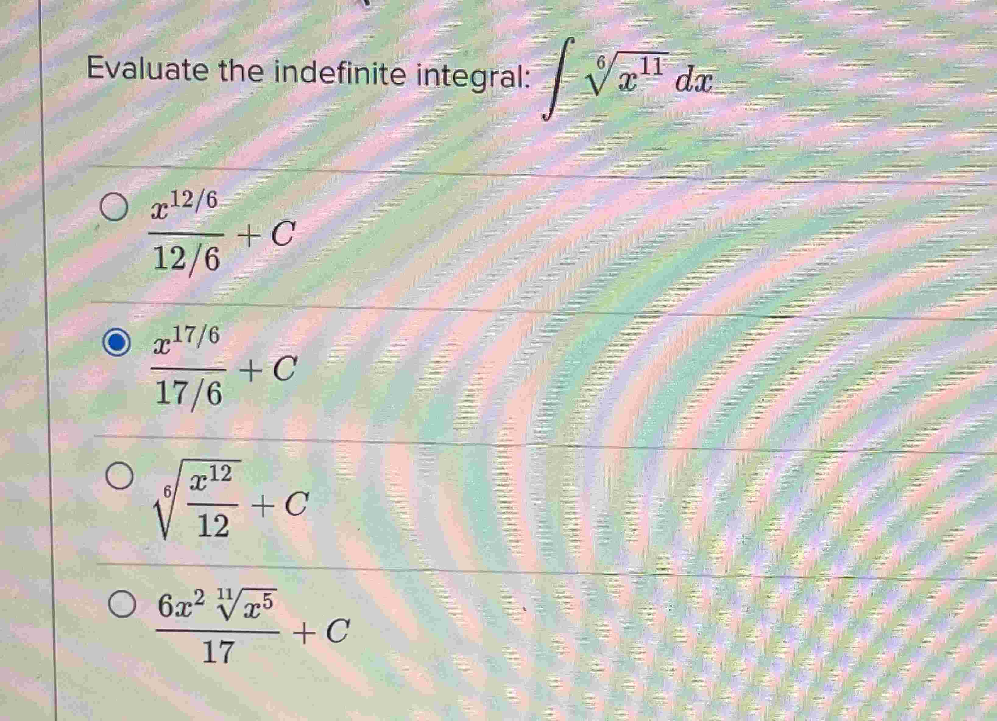 Solved Evaluate the indefinite integral: | Chegg.com