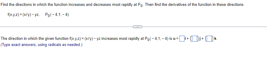 Solved Find the directions in which the function increases | Chegg.com