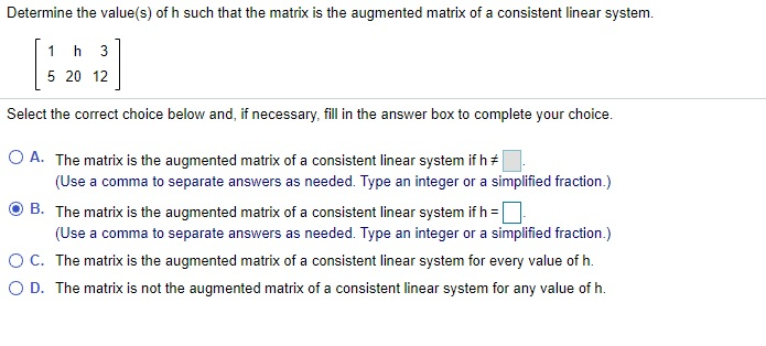 Solved Determine the value(s) of h such that the matrix is | Chegg.com