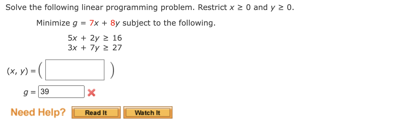 Solved Solve the following linear programming problem. | Chegg.com