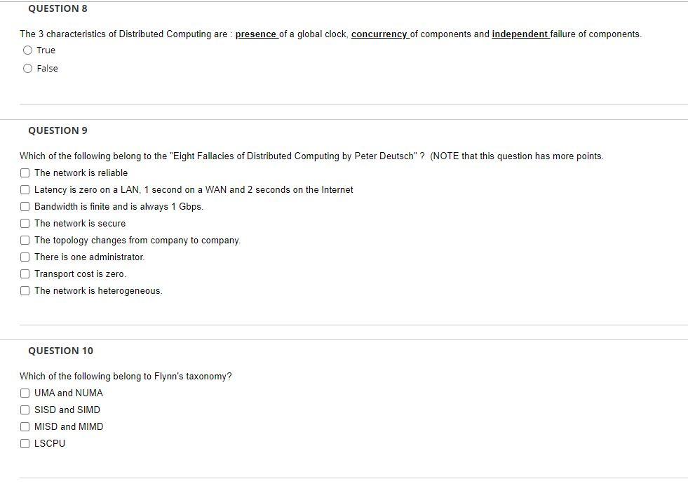 Solved The 3 characteristics of Distributed Computing are : | Chegg.com