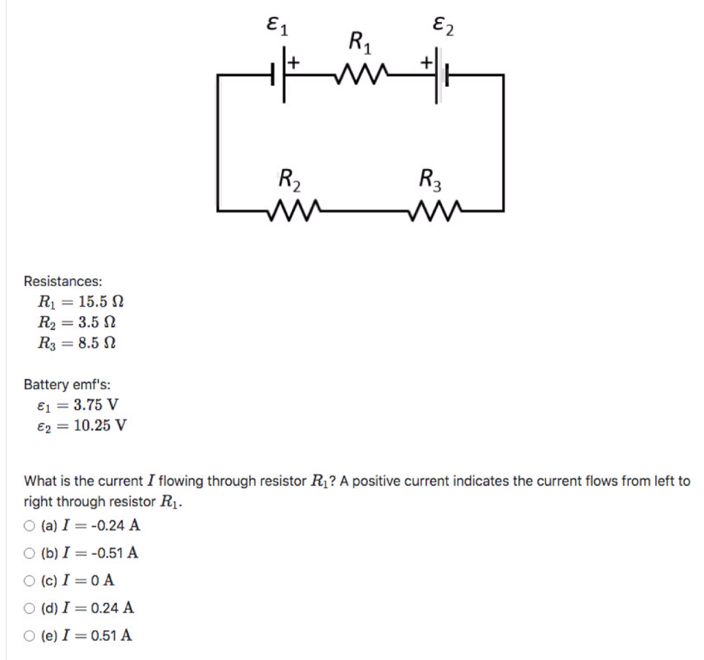 Solved E 1 Ez R1 win R2 R Resistances: R1 = 15.5 12 R2 = 3.5 | Chegg.com