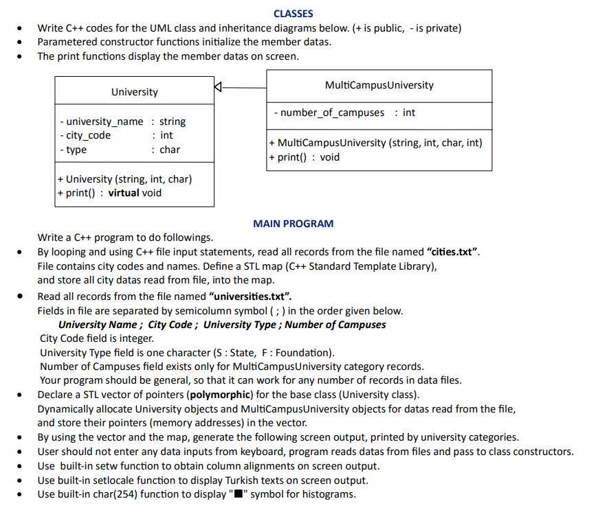 Solved CLASSES - Write C++ codes for the UML class and | Chegg.com Solved CLASSES - Write C++ codes for the UML class and | Chegg.com