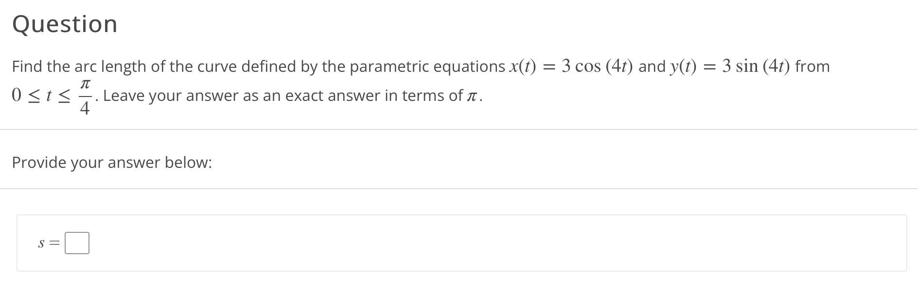 Solved Find the arc length of the curve defined by the | Chegg.com