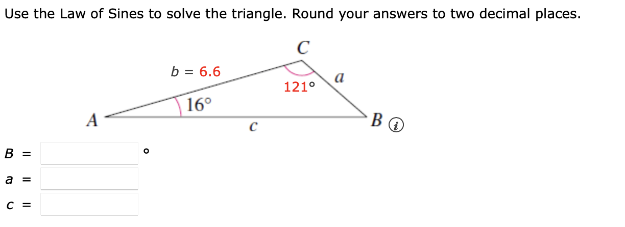 Use the Law of Sines to solve the triangle. Round | Chegg.com