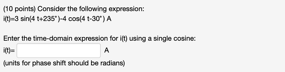 Solved (10 points) Consider the following expression: | Chegg.com