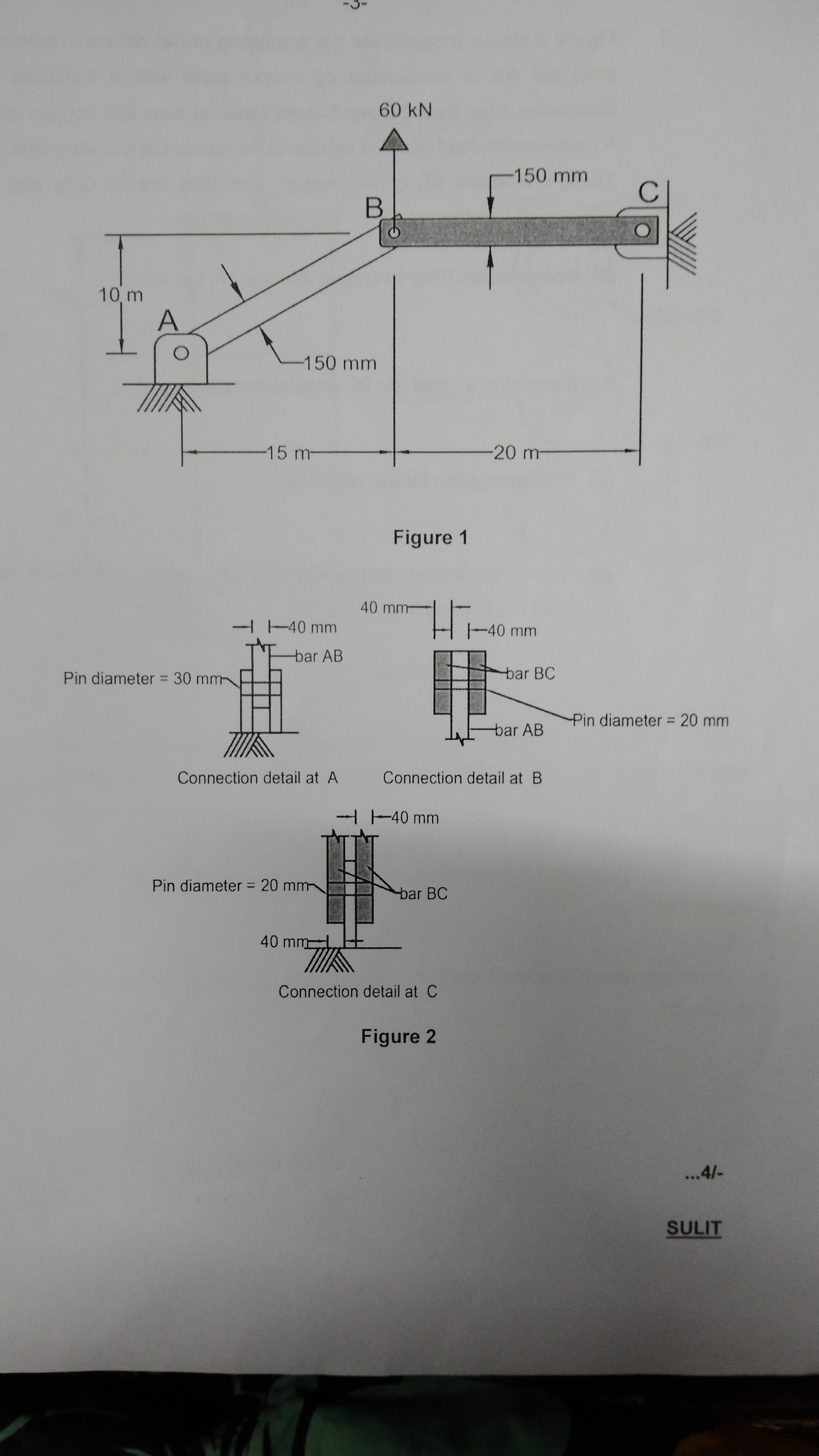Solved 1. Figure 1 shows rigid beams AB and BC supported by | Chegg.com