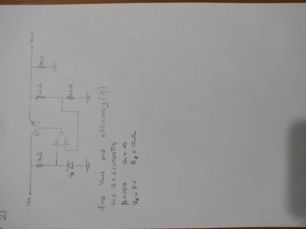 Solved Vin =12+2sin100πtβ=100Vz=5 VVM=∞Rz=10Ω | Chegg.com