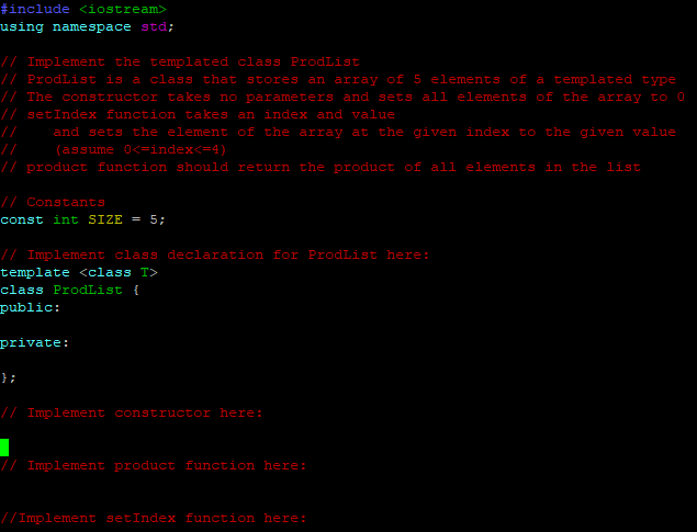 Solved C Question Implement A Templated Class Prodlist