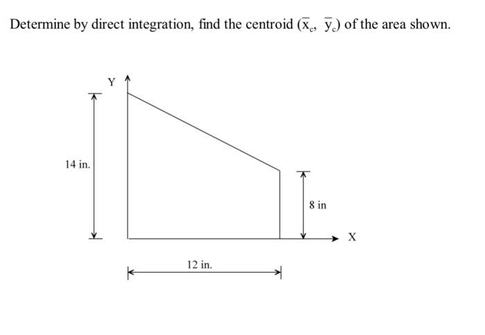 Solved Determine by direct integration, find the centroid | Chegg.com