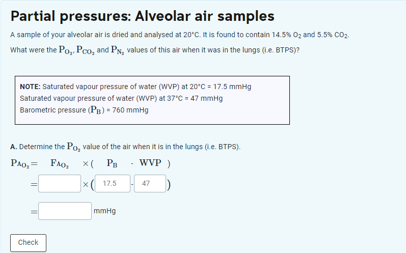 Solved Partial pressures: Alveolar air samples A sample of | Chegg.com