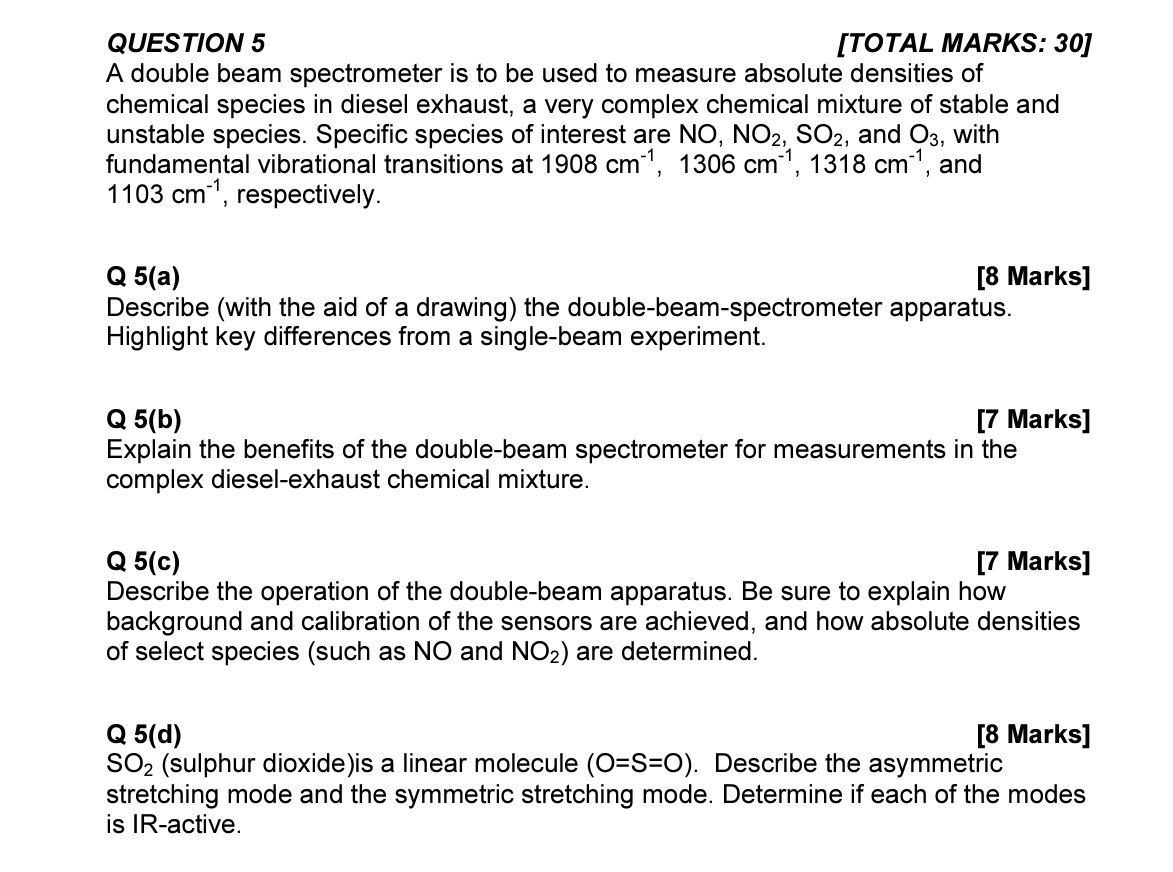 Solved QUESTION 5 [TOTAL MARKS: 30] A double beam | Chegg.com