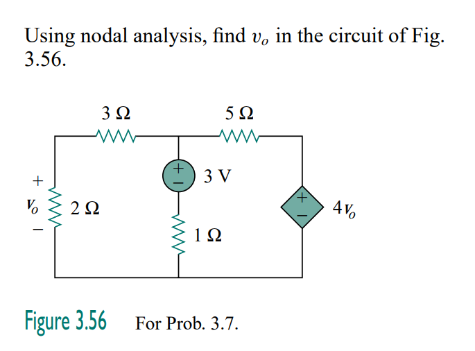Solved Using nodal analysis, find vo ﻿in the circuit of | Chegg.com