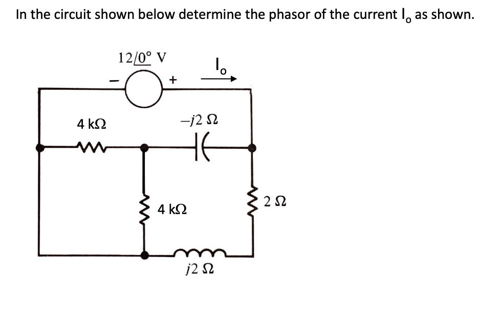 Solved In the circuit shown below determine the phasor of | Chegg.com