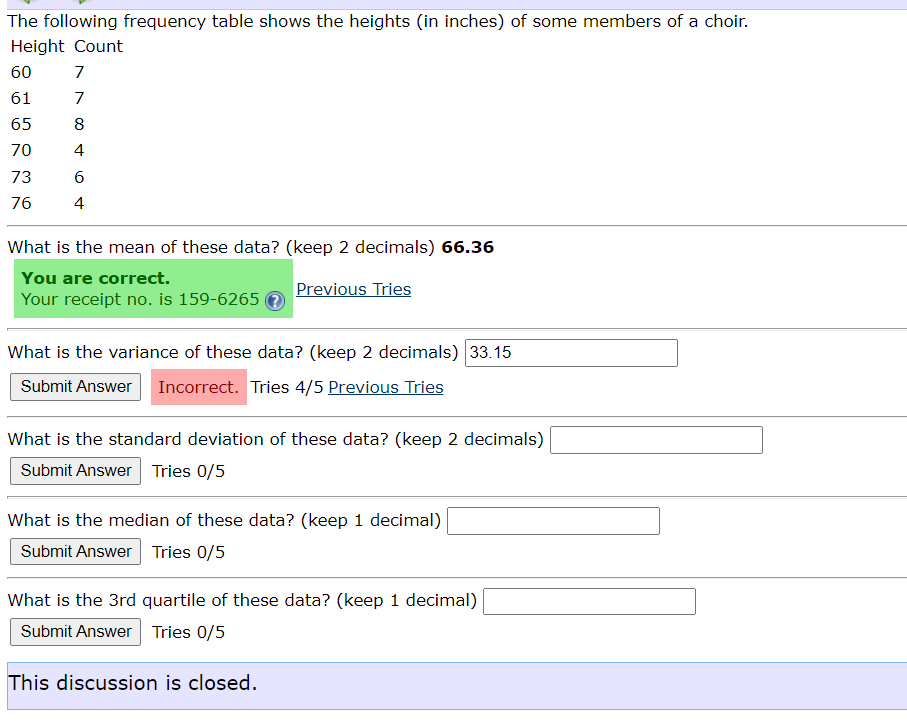 Solved The following frequency table shows the heights (in | Chegg.com