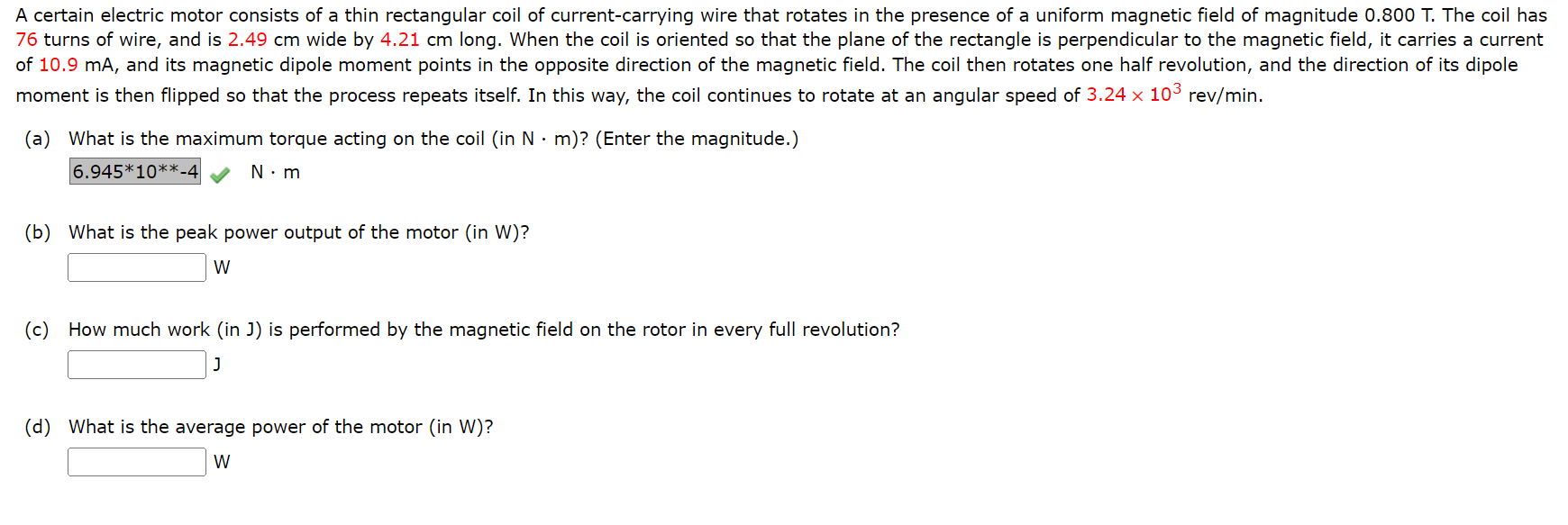 Solved A certain electric motor consists of a thin | Chegg.com