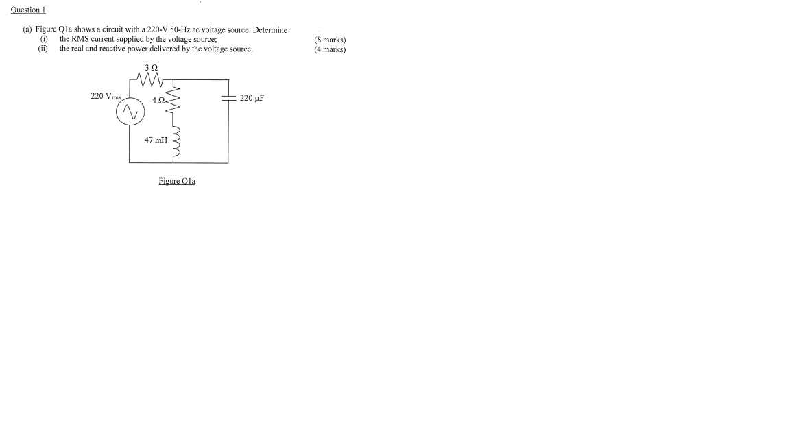 Solved (a) Figure Qla shows a circuit with a 220−V50−Hz ac | Chegg.com