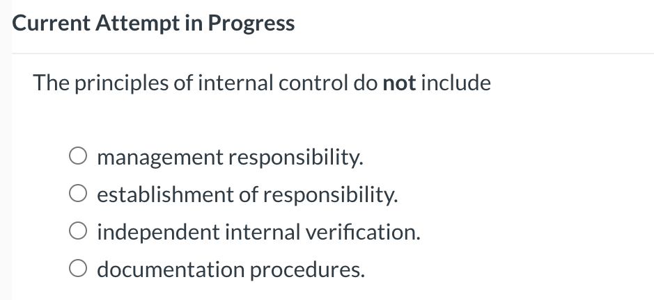 Solved Current Attempt in ProgressThe principles of internal | Chegg.com