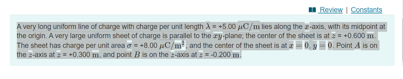 A very long uniform line of charge with charge per | Chegg.com