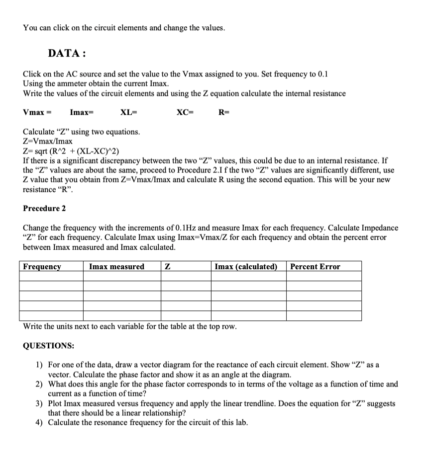Solved EXPERIMENT-3A RLC CIRCUITS IN AC Objective: RLC | Chegg.com