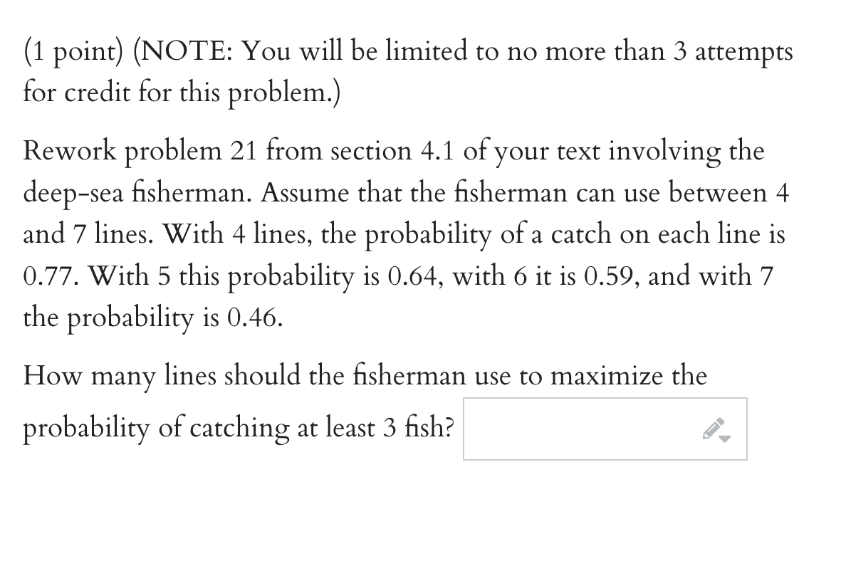 Solved (1 point) Rework problem 2 from section 4.1 of your | Chegg.com