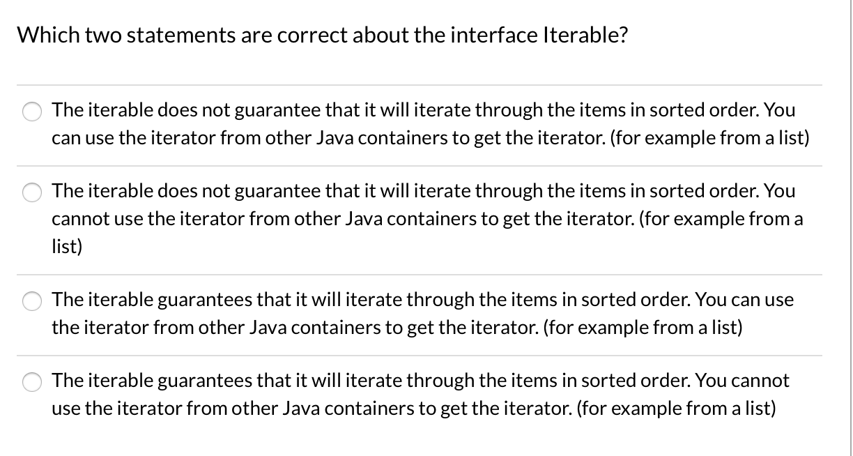 Solved Which two statements are correct about the interface | Chegg.com