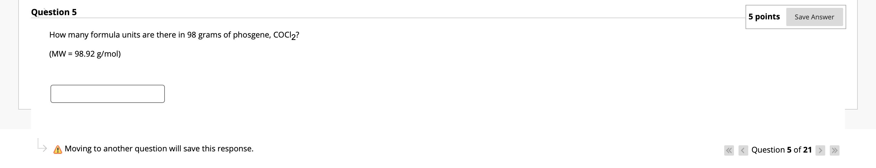 Solved How many formula units are there in 98 grams of | Chegg.com