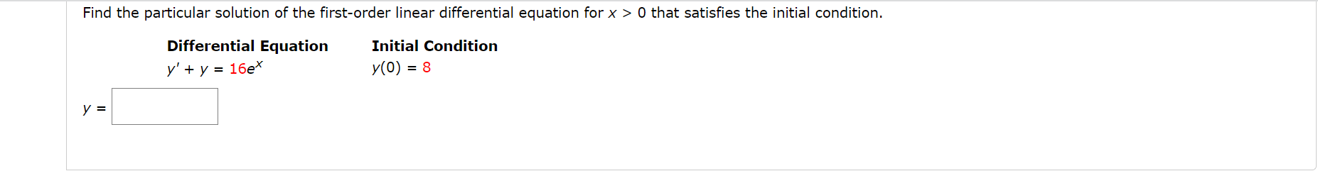 Solved der linear differential equation for x>0 Initial | Chegg.com