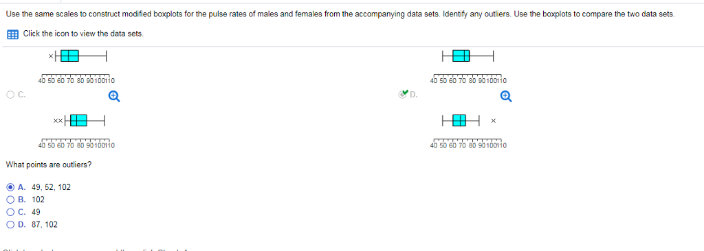Solved Use the same scales to construct modified boxplots | Chegg.com