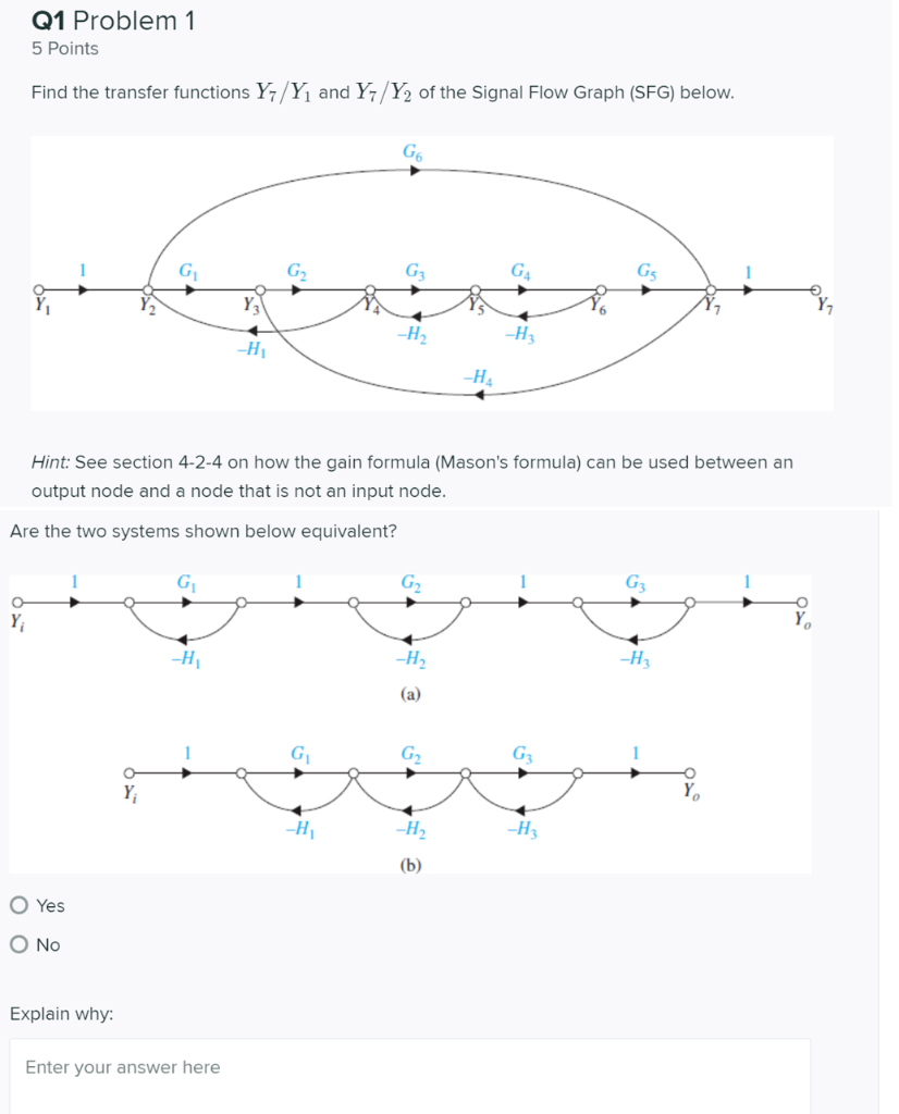 Solved Q1 Problem 1 5 Points Find the transfer functions | Chegg.com
