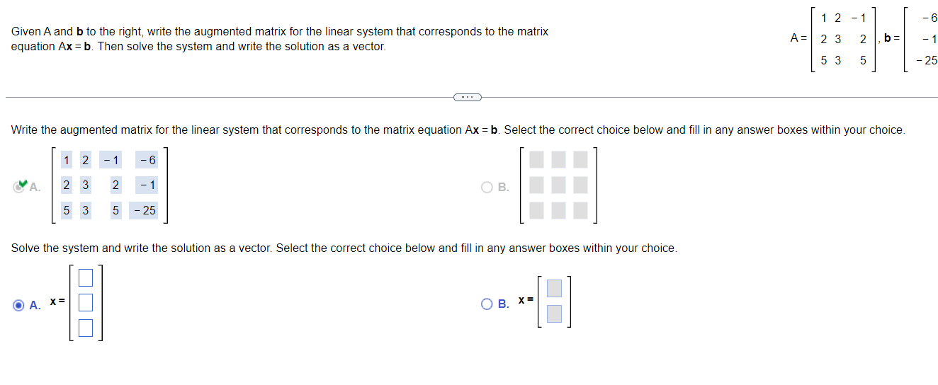 Solved Given \\( \\mathrm{A} \\) and \\( \\mathbf{b} \\) to | Chegg.com