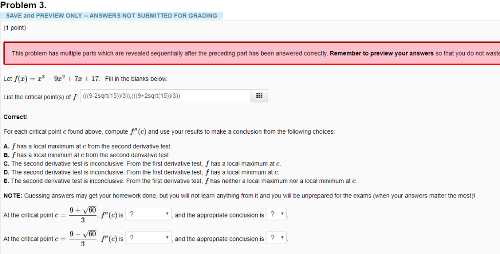 Solved Problem 3. SAVE and PREVIEW ONLY- -ANSWERS NOT | Chegg.com