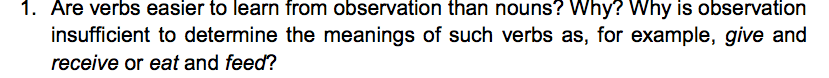 Solved 1. Are verbs easier to learn from observation than | Chegg.com