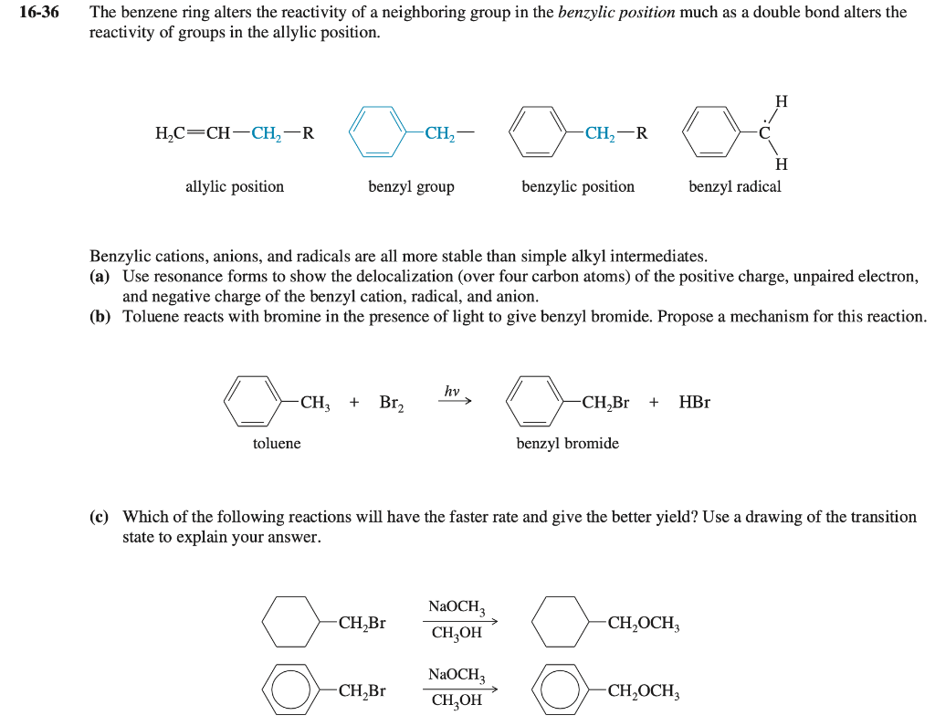 Solved 36 The benzene ring alters the reactivity of a | Chegg.com