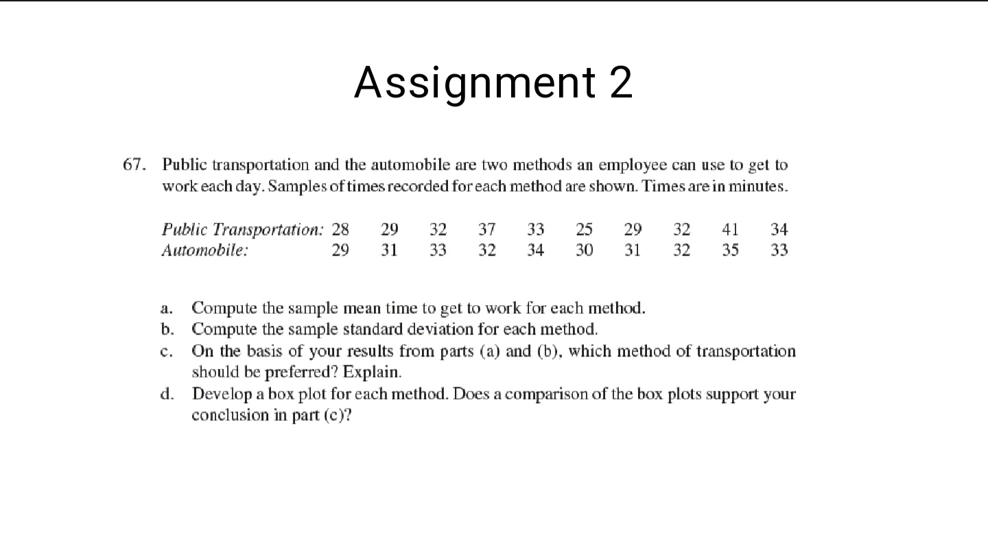 Solved Assignment 2 7. Public transportation and the | Chegg.com