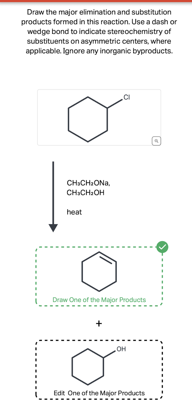 Solved Draw the major elimination and substitution products | Chegg.com