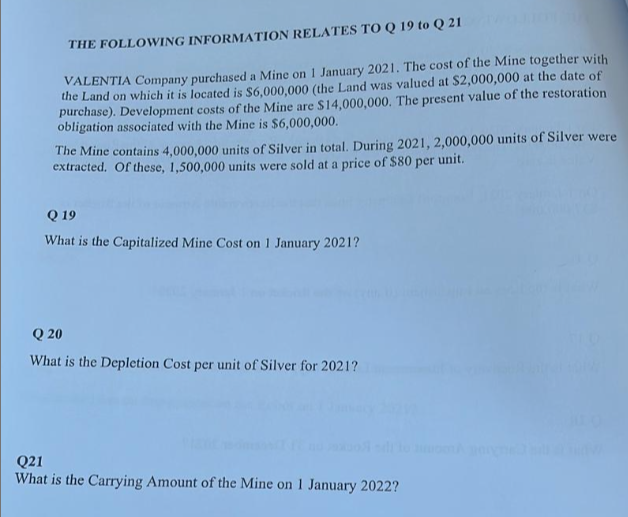 Solved THE FOLLOWING INFORMATION RELATES VALENTIA Company | Chegg.com