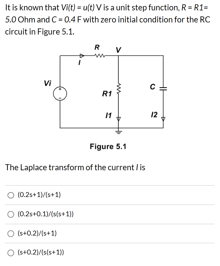 Solved It is known that Vi(t) u(t)V is a unit step function, | Chegg.com