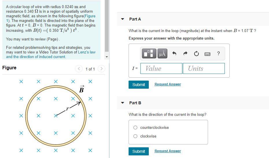 Solved A circular loop of wire with radius 0.0240 m and | Chegg.com