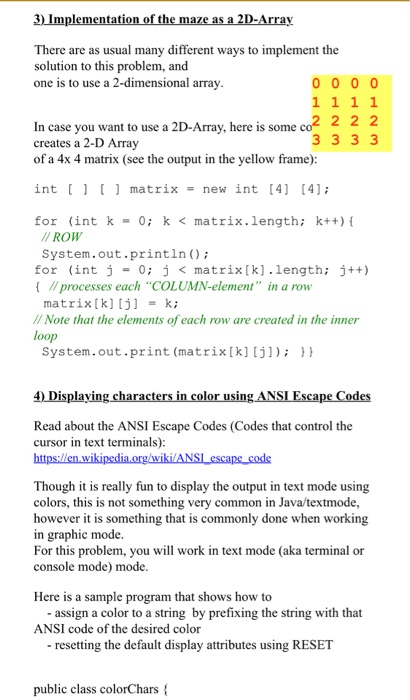 In this assignment, you create a maze and then you | Chegg.com