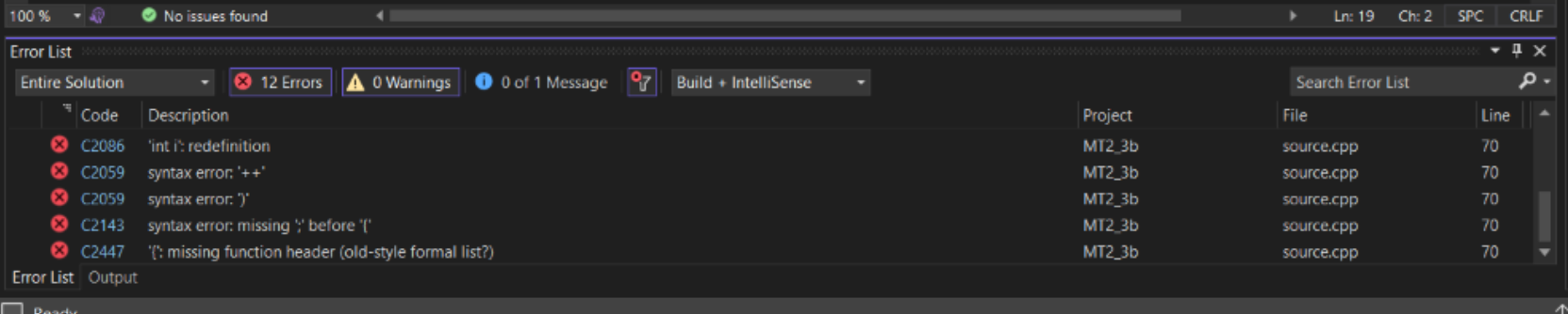 Solved I'm getting errors in my C++ program shown below. Can | Chegg.com