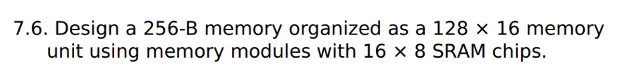 7.6. Design a 256-B memory organized as a 128×16 | Chegg.com