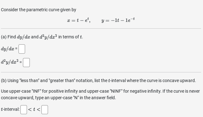Solved Consider the parametric curve given | Chegg.com