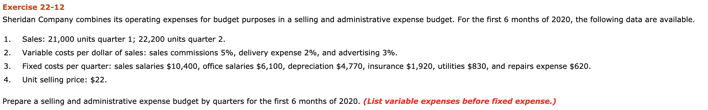 Solved Exercise 22-12 Sheridan Company combines its | Chegg.com
